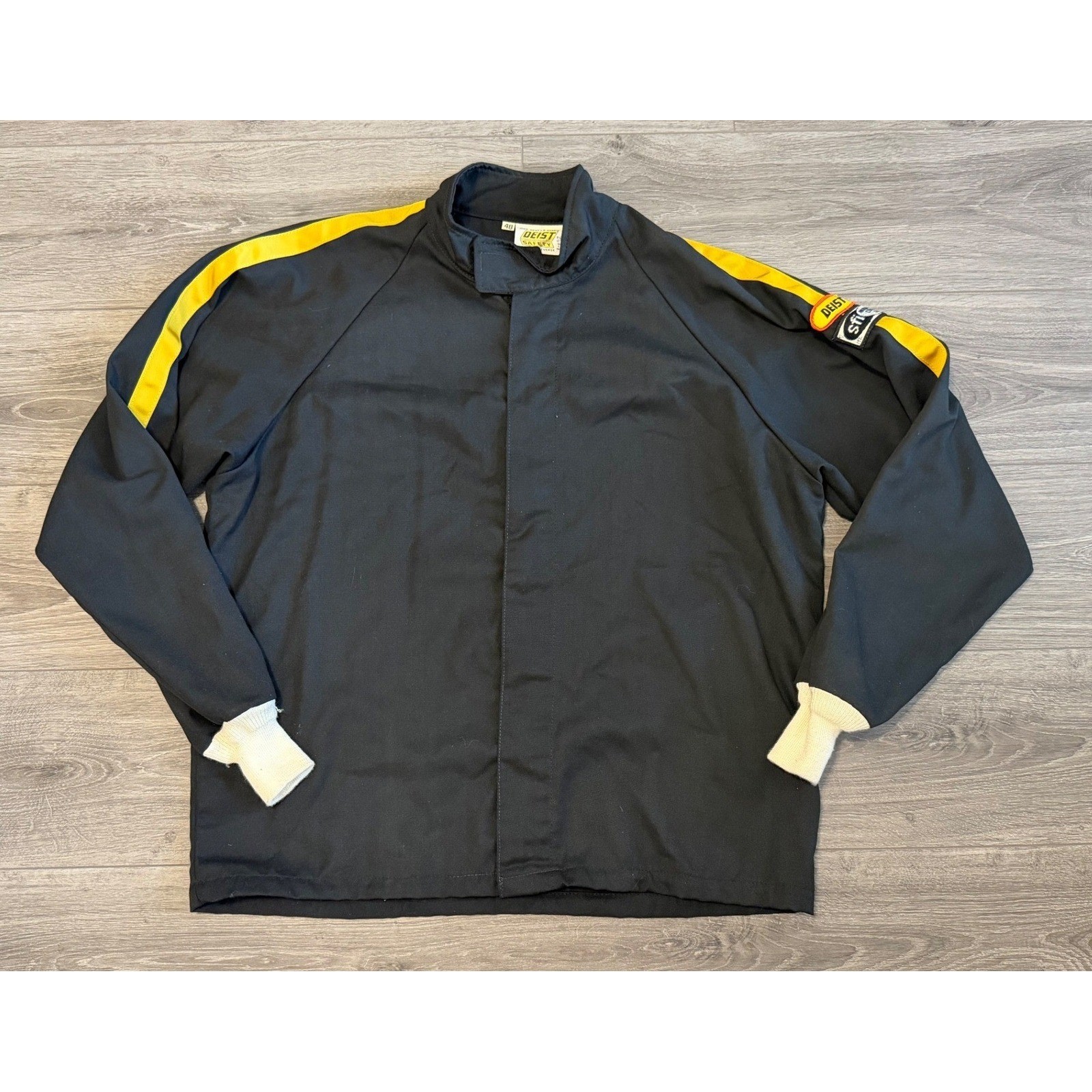 Vtg Deist Racing Safety Fire Jacket SFI 3-2A/1 Yellow/Black Flame ...