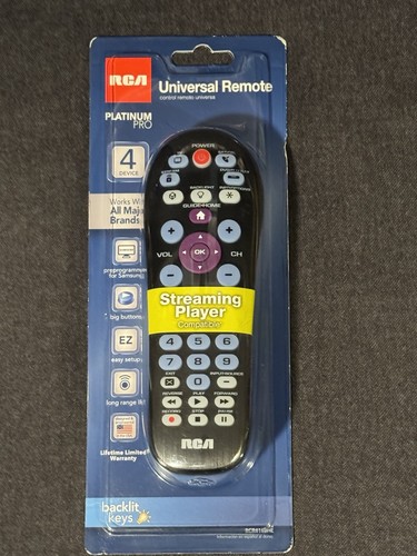 RCA Model RCR414BHE Platinum Pro Universal Remote Streaming 4 Devices ...