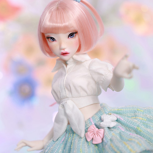 1/4 BJD Doll Girl Pink Wig Resin Ball Jointed Dolls Full Set Face ...