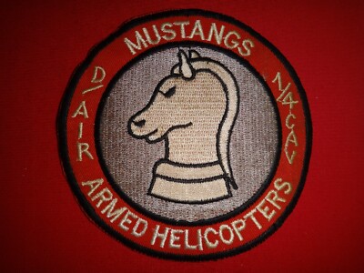 Vietnam War Patch US Troop D AIR 1st Sq 4th Cavalry MUSTANGS ARMED ...