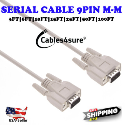 Serial Cable Male to Male DB9 9 Pin RS232 M-M COM Port Wire | eBay