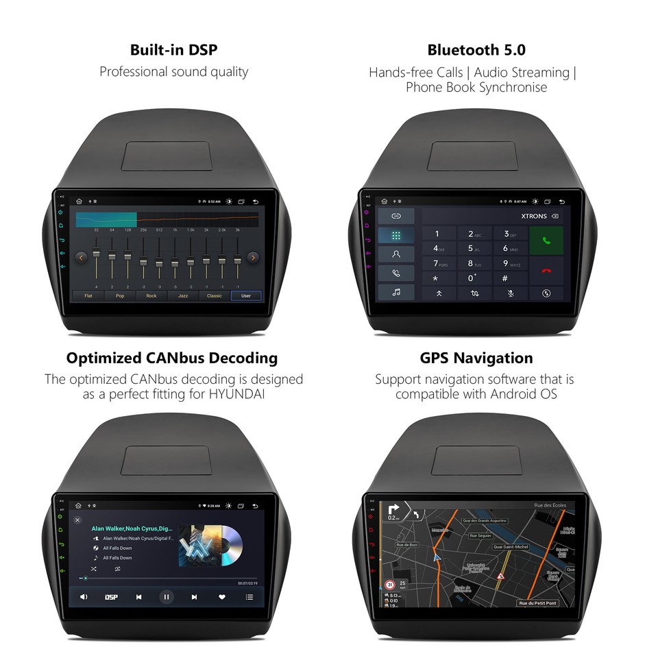 10.1" CarPlay HD Car Stereo For Hyundai Tucson Ix35 2009-2018 Sat Nav ...