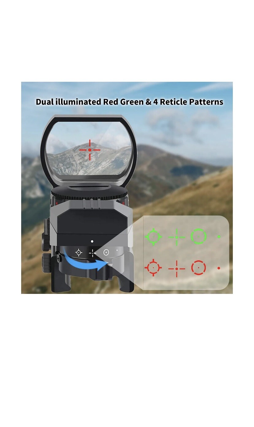 Reflex Sight, Red Green Dot Gun Sight Reflex Sight with 4 Switchable ...