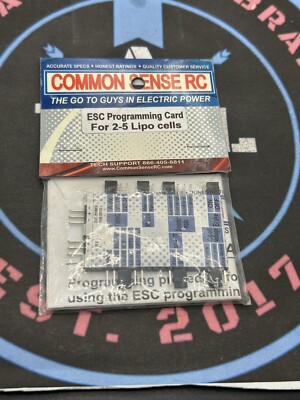 Common Sense RC. ESC Programming Card For 2-5 Lipo cells | eBay