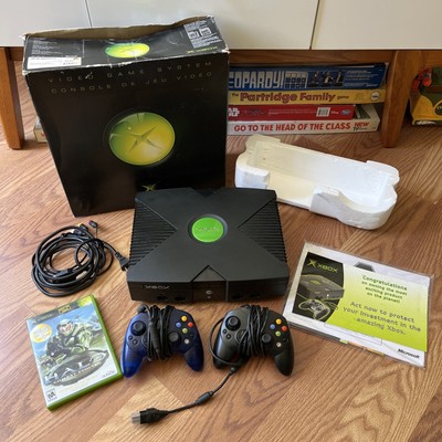 Original Xbox Console Complete in Box CIB LOT 2 Controllers TESTED HALO ...