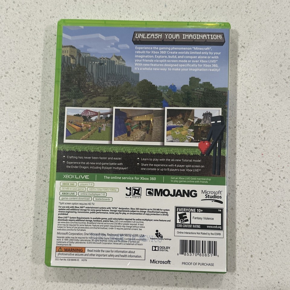 Microsoft Minecraft Xbox 360 Edition - G2W-00002 885370606515| eBay