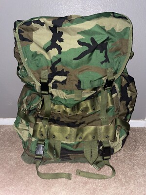US Military Woodland BDU Camo Field Pack Large Internal Frame Bag ...
