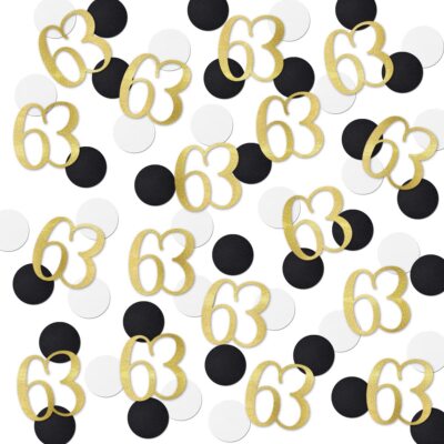 Gold Glitter 63 Confetti 63rd Birthday Number Party Table Decoration ...
