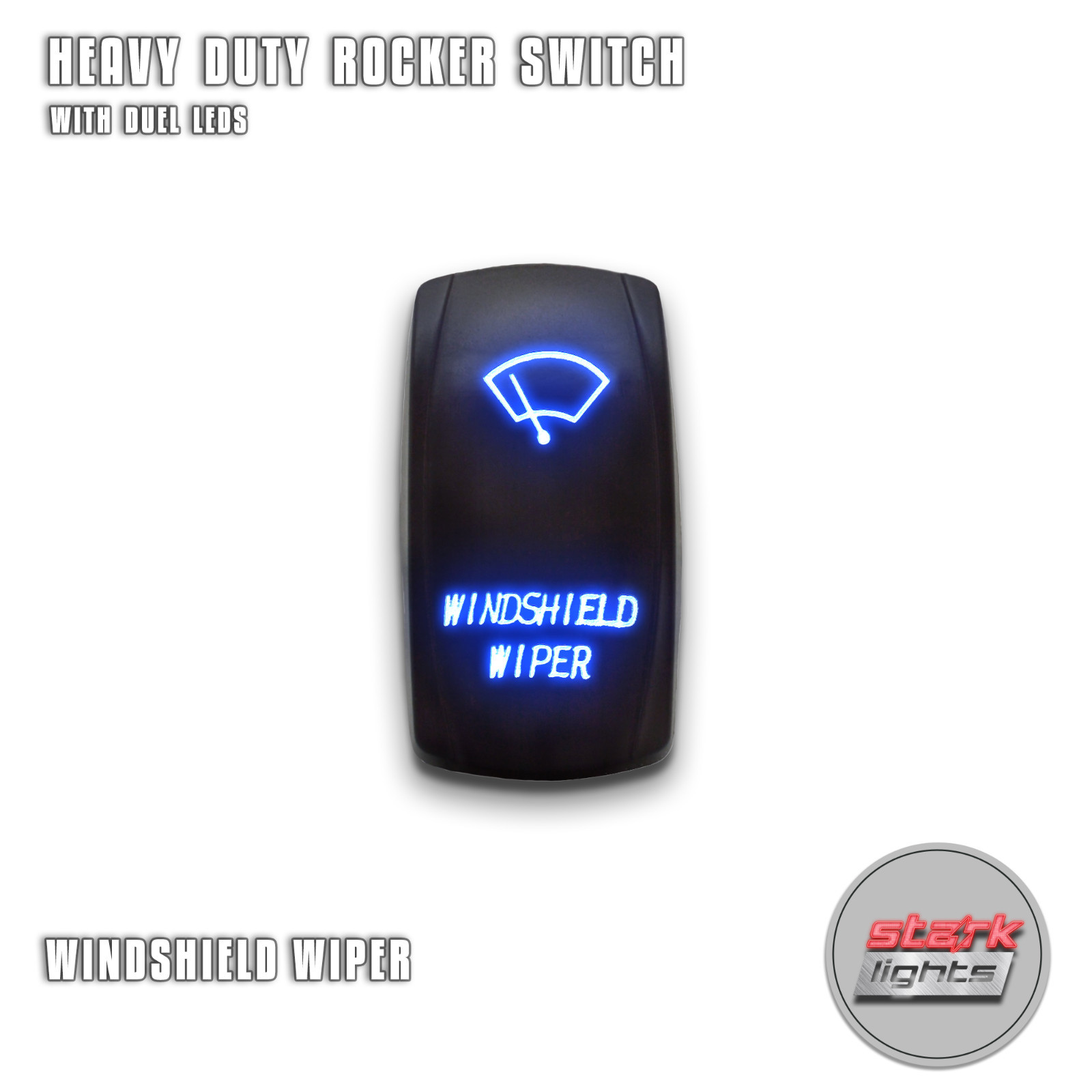 BLUE Laser Etched LED Rocker Switch Dual Light 20A 12V ON OFF ...