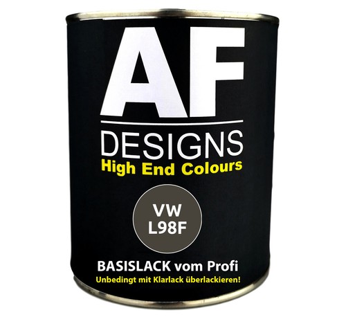 500ML Basislack FÜR VW L98F Schwarz Metallic Spritzfertig Autolack ...