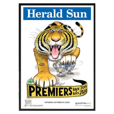 2020 AFL Mark Knight Premiership Poster Richmond Tigers Limited Edition ...