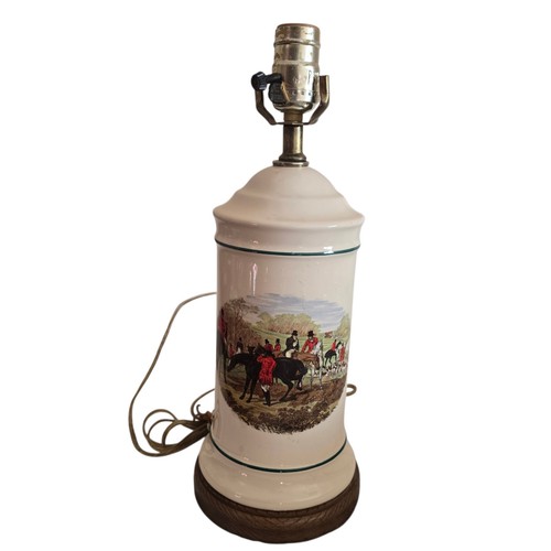 Pfaltzgraff Equestrian Horses English Fox Hunt Scene Table Lamp | eBay