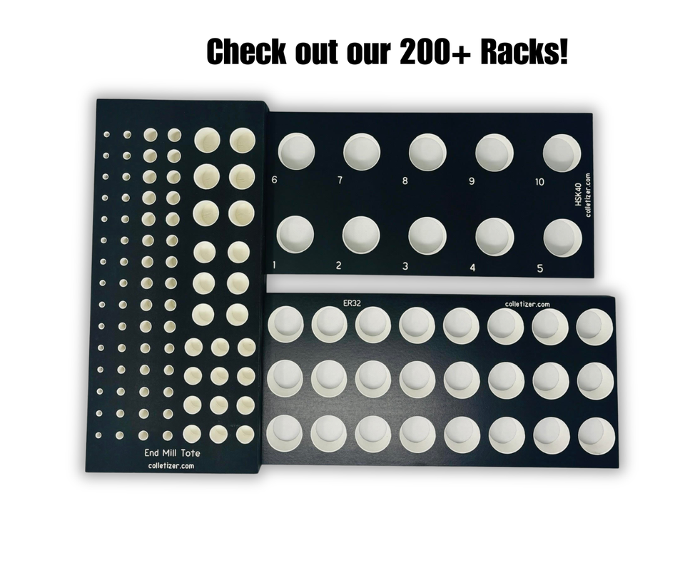 R8 INCH Collet Wall Rack Tray - Engraved Sizes holder stand Bridgeport ...