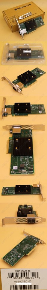 New BroadCom 9500-8e 8pt Ext 12GB Tri-Mode HBA Storage Adapter US ...