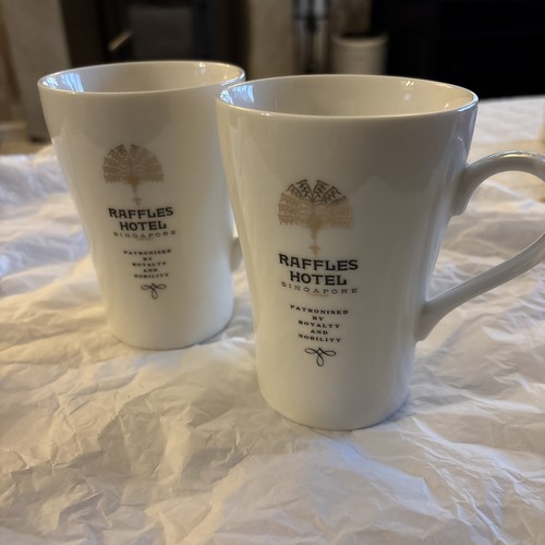 Raffles Hotel Singapore Pair Coffee Mugs Cups Heritage Design Lucerne ...