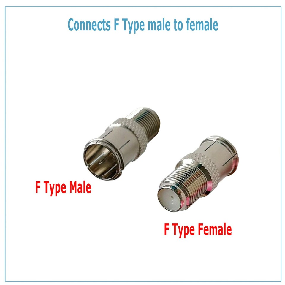 10 pack F-Type Quick Connect Push-On Coaxial Coax Cable Adapter for TV ...