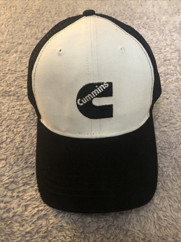 Cummins Hat Cap Black White Snap Back Trucker Mens | eBay
