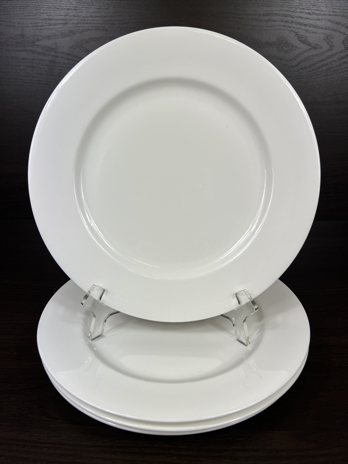 Lovely Set Of Four Hankook Linen White Fine Bone China Dinner Plates | eBay