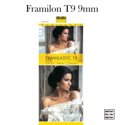 150m Framilastic Framilon Band Vlieseline Gummiband transparent T9 9mm ...
