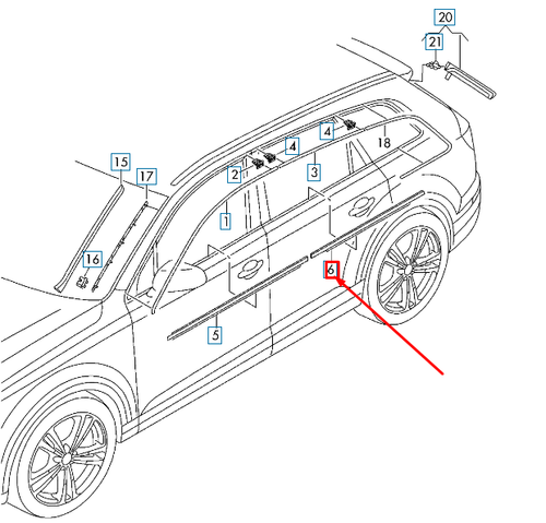 New AUDI Q7 4M Rear Left Door Window Slot Seal 4M08537633Q7 | eBay