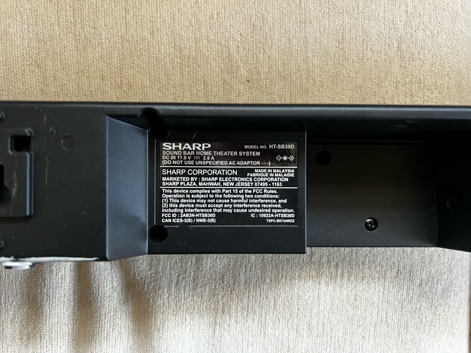 Sharp HT-SB30D Bluetooth Sound Bar for Home Theater - Wireless, NFC ...