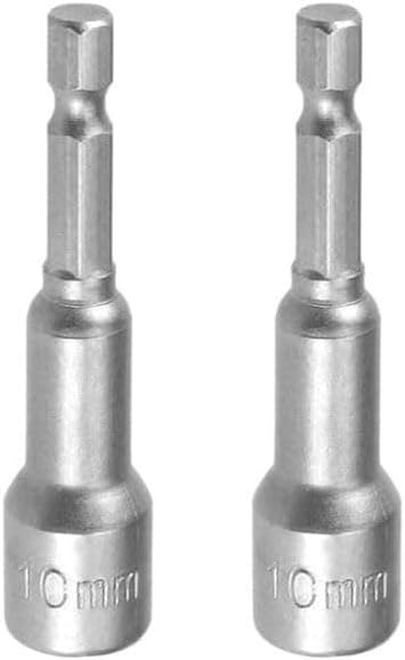 2Pcs 1/4" Hex Shank 10Mm Magnetic Nut Driver Bit, 65Mm Length - for ...