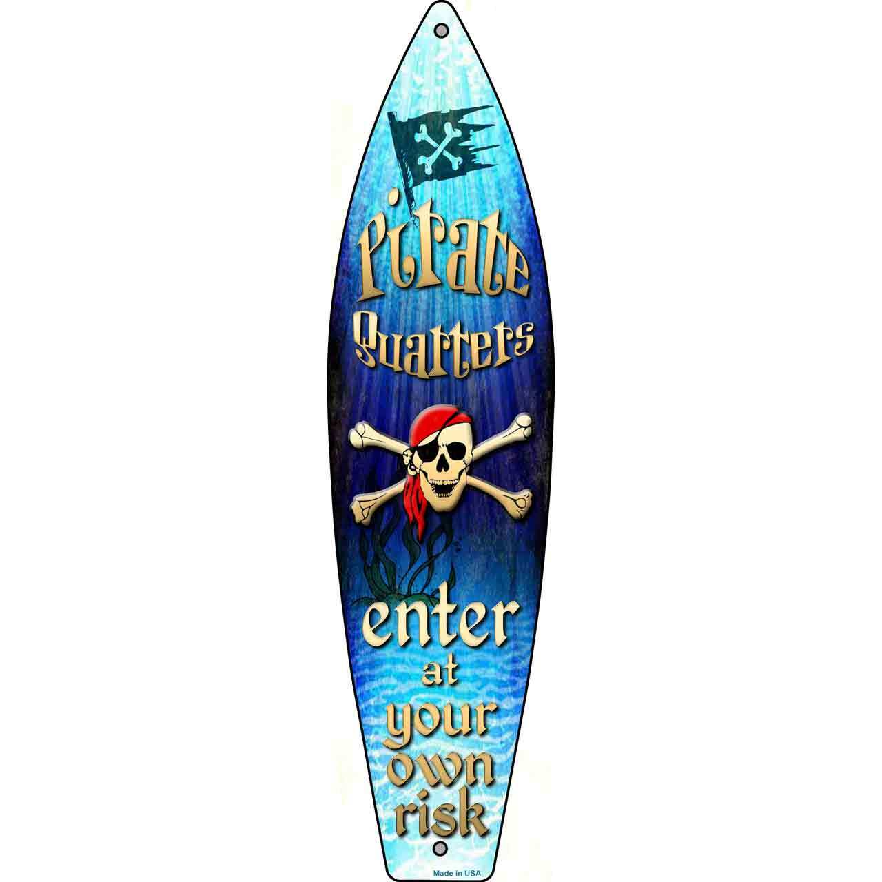 Pirate Quarters Metal Novelty Surfboard Sign SB-037 | eBay