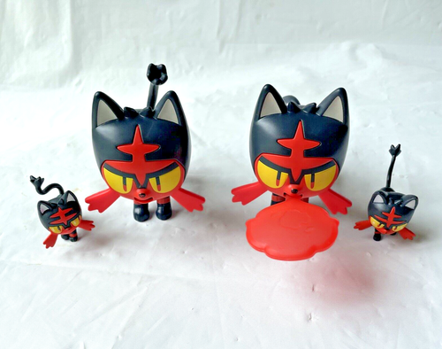 4 Pokemon Sun & Moon Plastic Litten Cats | eBay