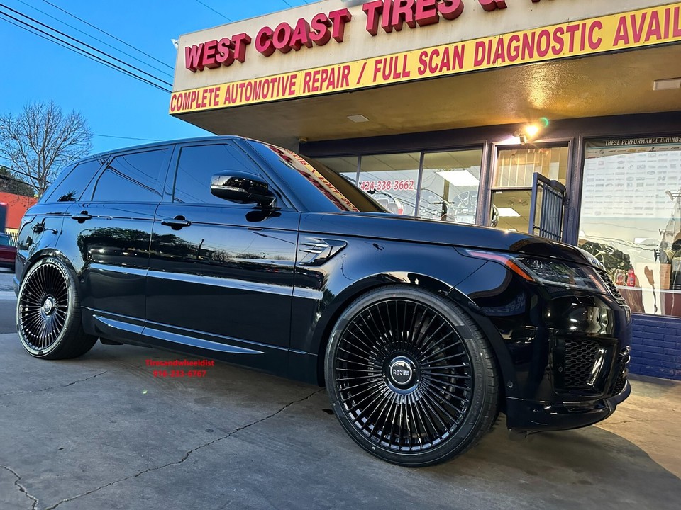 24” Gloss Black Wheels Range Rover Forged Style Rims Tires HSE Ghost ...