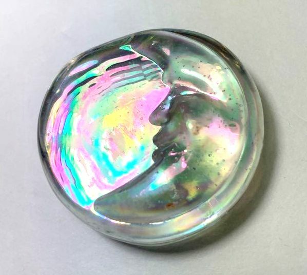 2 Glass Crescent Mystic Moon Face Diamond Crystal Mega Marbles Gems ...