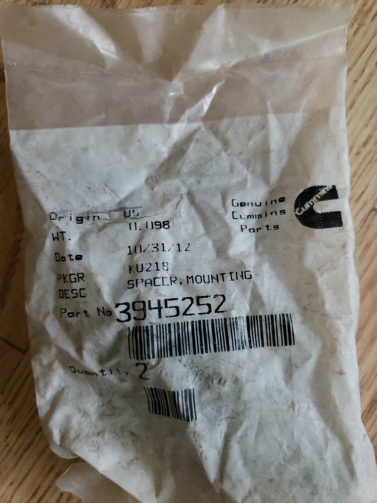 Cummins Mounting Spacer (pkg of 2), pn 3945252 | eBay