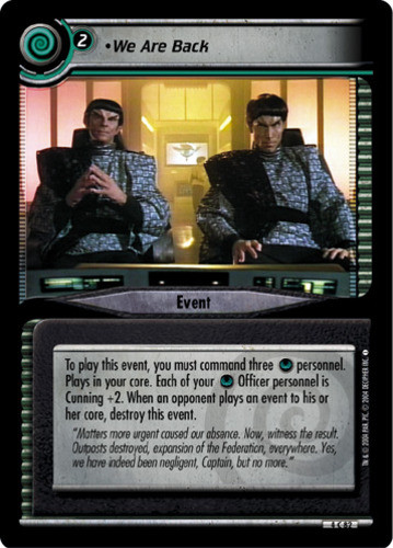 Star Trek 2E: We Are Back [Ungraded] Necessary Evil STCCG Decipher 2E ...
