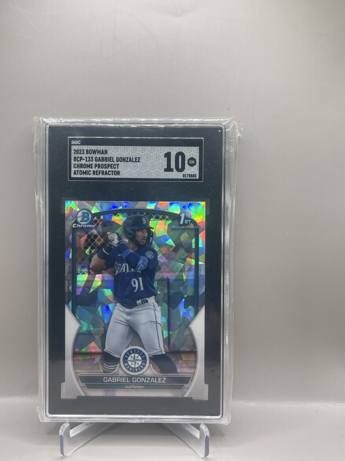 GABRIEL GONZALEZ 2023 Bowman Chrome Atomic Refractor 1st Twins Mariners ...