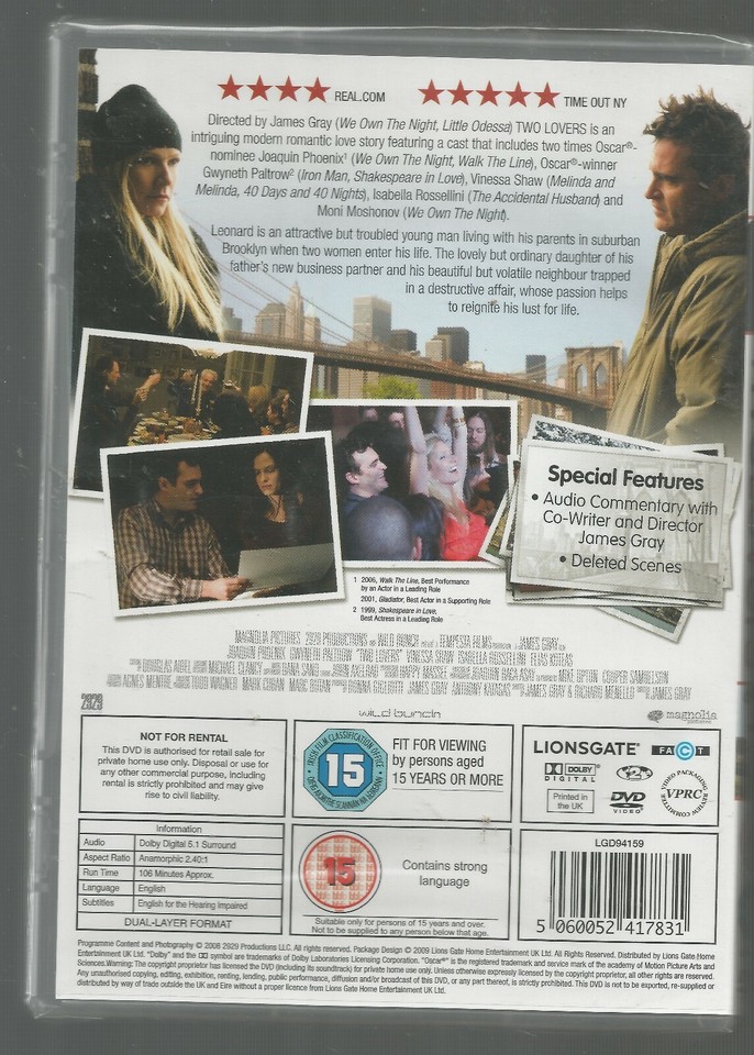 TWO LOVERS - sealed/new - UK REGION 2 DVD - Joaquin Phoenix / Gwyneth ...