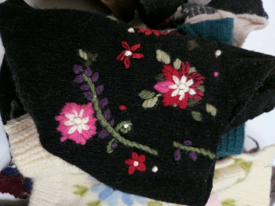 Lot Of Felted Wool Sweater Scraps For Crafting 2 Pounds Colorful Clean ...