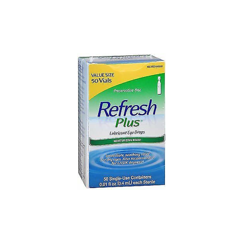 Refresh Plus Lubricant Eye Drops Moisturizing Relief Vials 50 Count ...