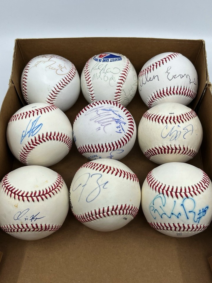 Lot of 29 Mystery Unknown Signed Autograph OMLB Major League Baseball ...