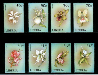 Liberia 1999 - Flowers Orchids Plants - Set of 8 Stamps - Scott #1431-8 ...
