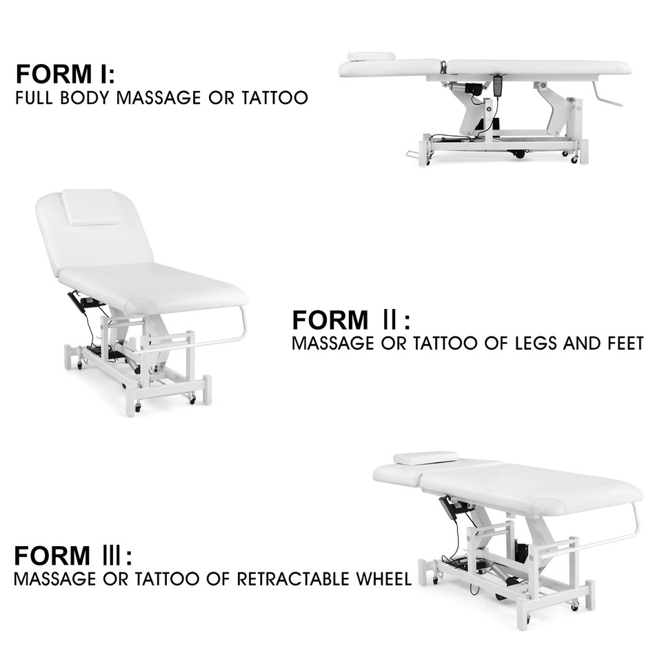 Electrical White Massage Table Facial Bed Tattoo Beauty Spa with Remote Control | eBay
