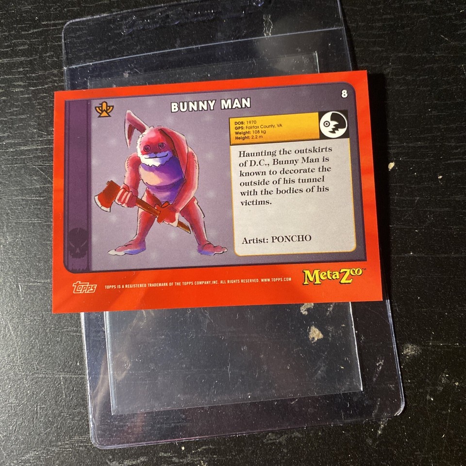 Topps MetaZoo 2021 Cryptid Nation Series 0 Bunny Man Holo Foil #8 ...
