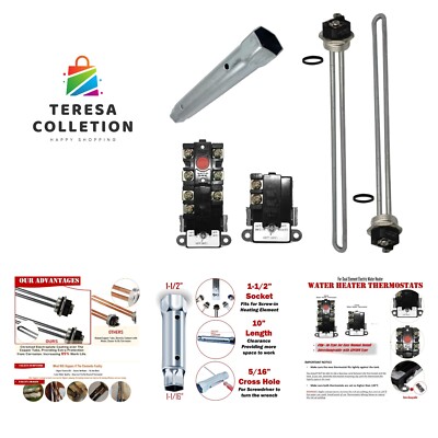 Electric Water Heater Tune-Up Kit with Element Wrench, Includes Upper ...