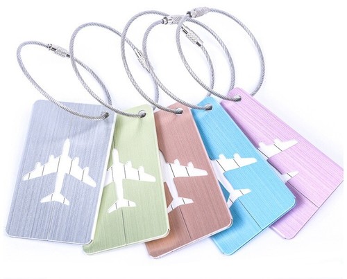 Aluminium Luggage Baggage Travel Tags Aeroplane Name Address Suitcase ...