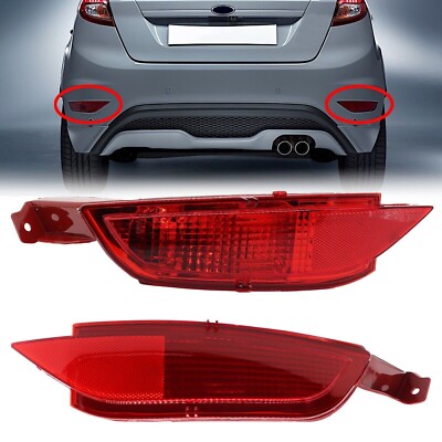 Pair Rear Bumper Reflector Tail Fog Light Left & Right Lens for Ford ...