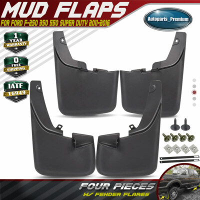 4x Splash Guards for Ford F-250 350 550 Super Duty 2011-2016 WITH ...