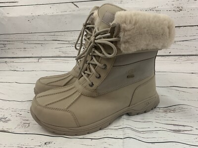 UGG Men's Butte Mono Waterproof Leather & Wool Winter Snow Boot Putty ...