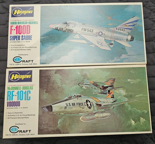 1/72 Century Series Model Jet Lot (2) F-100D Super Sabre & RF-101C ...