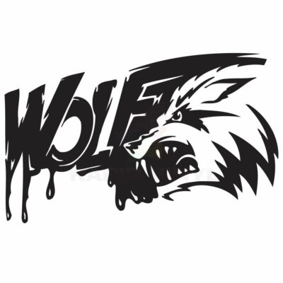 BLOODY ANGRY WOLF TEETH Car Truck Boat RV Decal, Window Sticker, Window ...