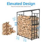 Heavy Duty Metal Firewood Log Rack Fire Wood Holder Storage Stand with ...