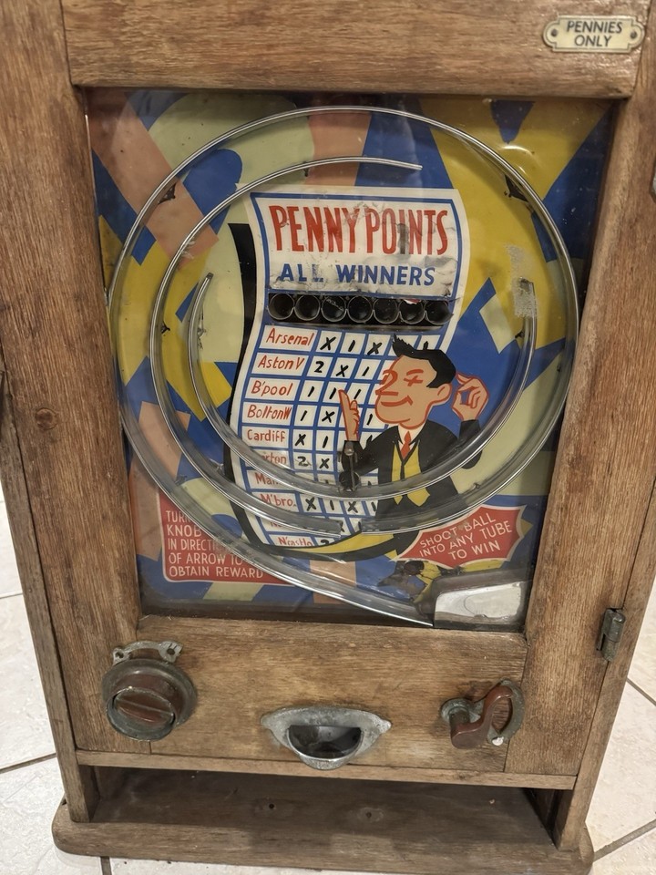 Antique Coin Operated Allwin Penny Points Arcade Machine | eBay
