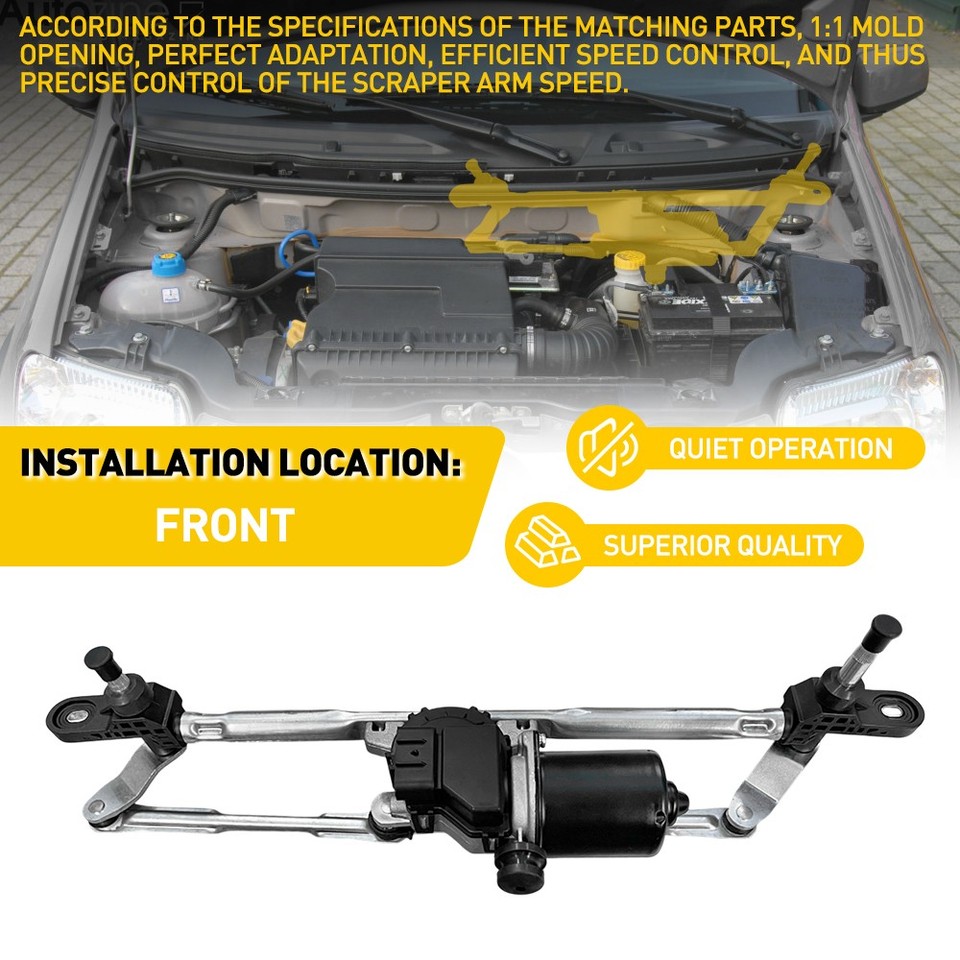 Fit 2003 To 2011 Mk2 Fiat Panda Front Windscreen Wiper Motor + Linkage ...